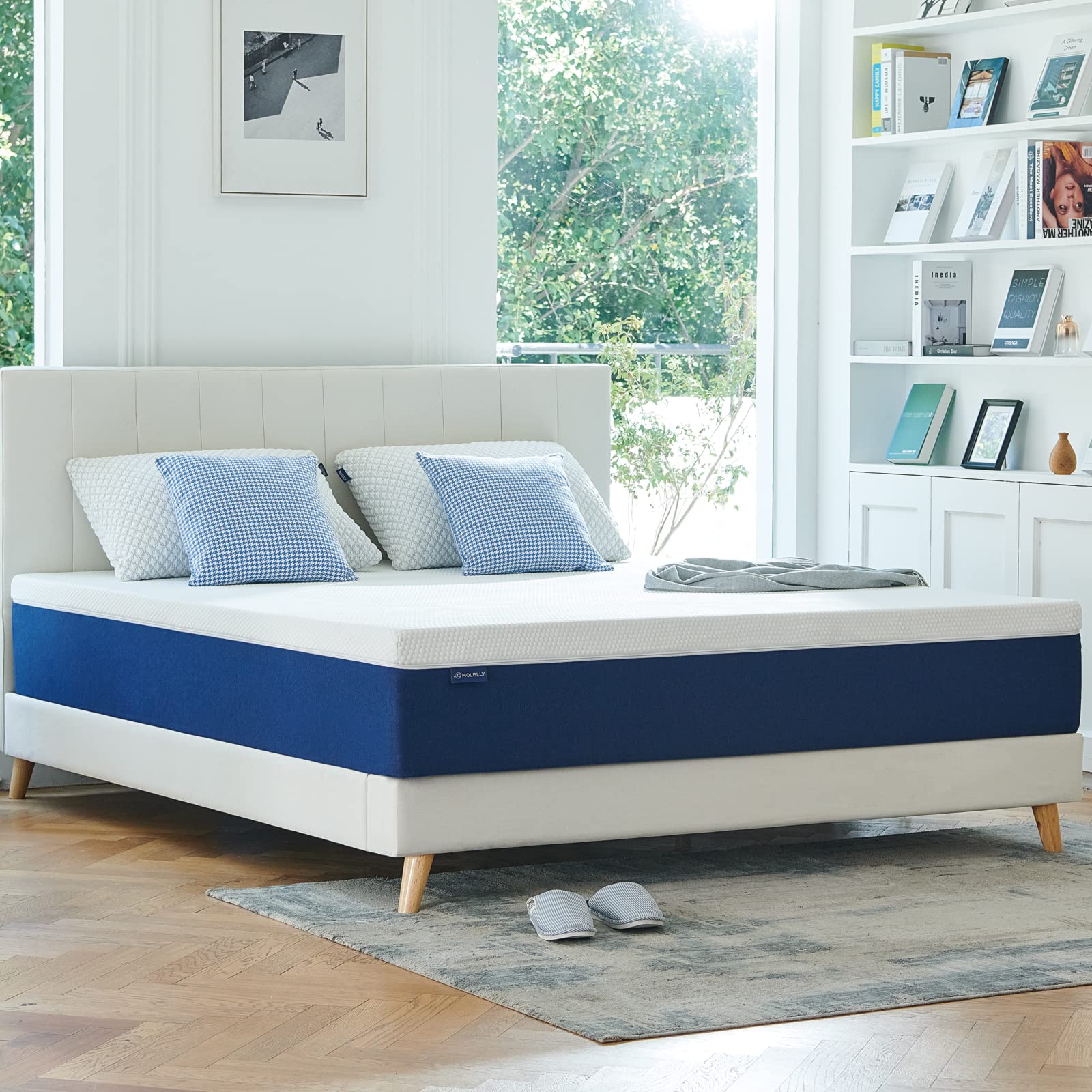 Molblly Queen Mattress, 12 inch Gel Memory Foam Mattress with CertiPUR-US Bed Mattress in a Box for Sleep Cooler & Pressure Relief, Queen Size
