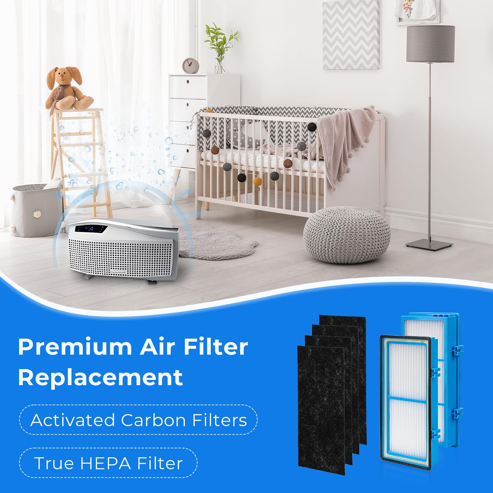 Ximoon HAPF30AT HEPA Filter Replacement for Holmes AER1 Ready Air Purifier Filters for Bionaire Air Cleaner Filter - 2 HEPA Filter + 4 Carbon Filters