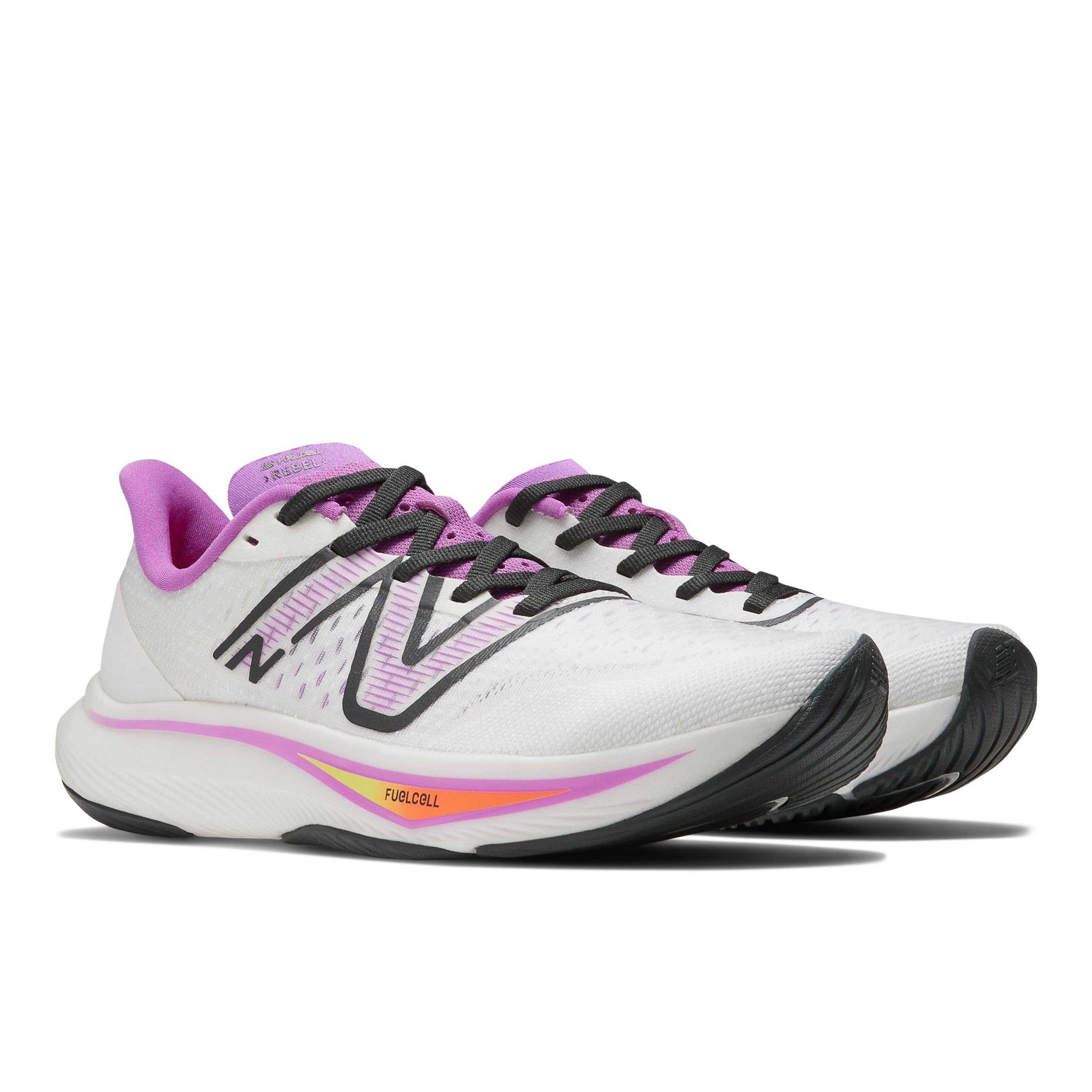 New Balance Women's FuelCell Rebel V3 Running Shoe, White/Cosmic Rose/Blacktop, 10