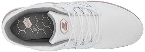New Balance Women's Fresh Foam Link SL v2 Golf Shoe, White/Rose Gold, 8.5