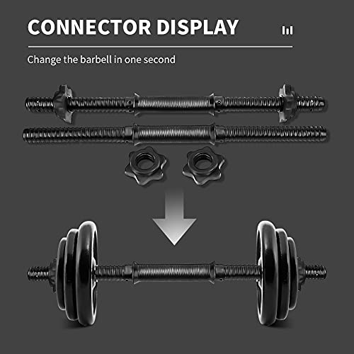POCREATION Dumbbell Bars Set,2Pcs Adjustable Nonslip Weight Lifting Handles Dumbbell Handles Weightlifting Accessories for Daily Fitness and Strength Training Sport Workout Gym