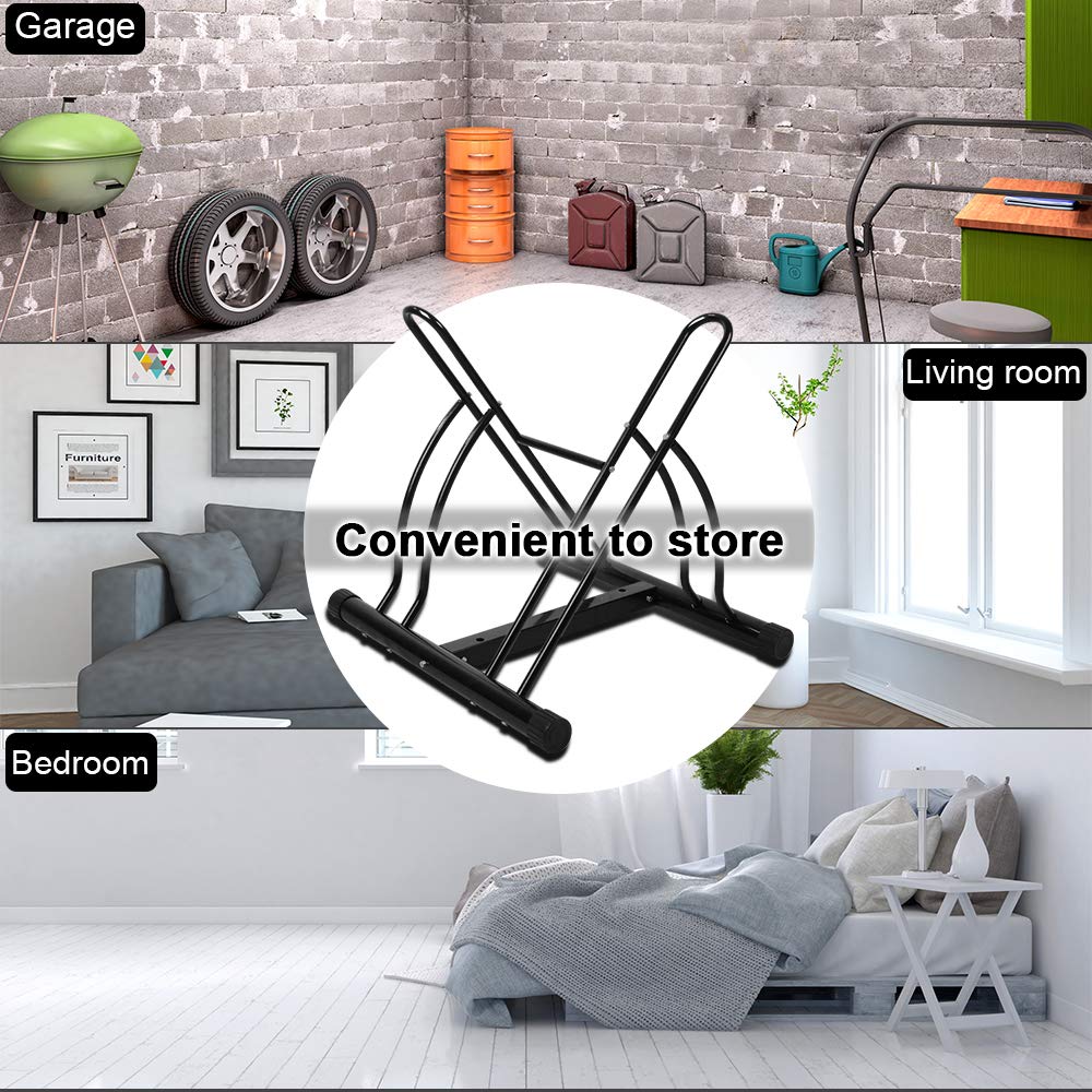 ONETWOFIT Bike Racks 2-Bike Floor Stand Bicycle Cycle Stand Garage Bicycle Storage Packing Rack for Indoor and Outdoor Using