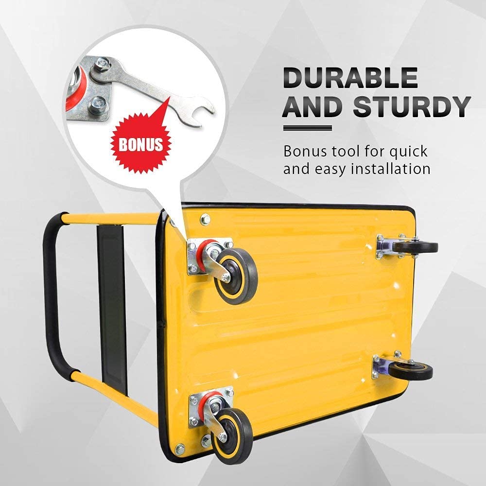 Wellmax 330lb Platform Cart Yellow and Red