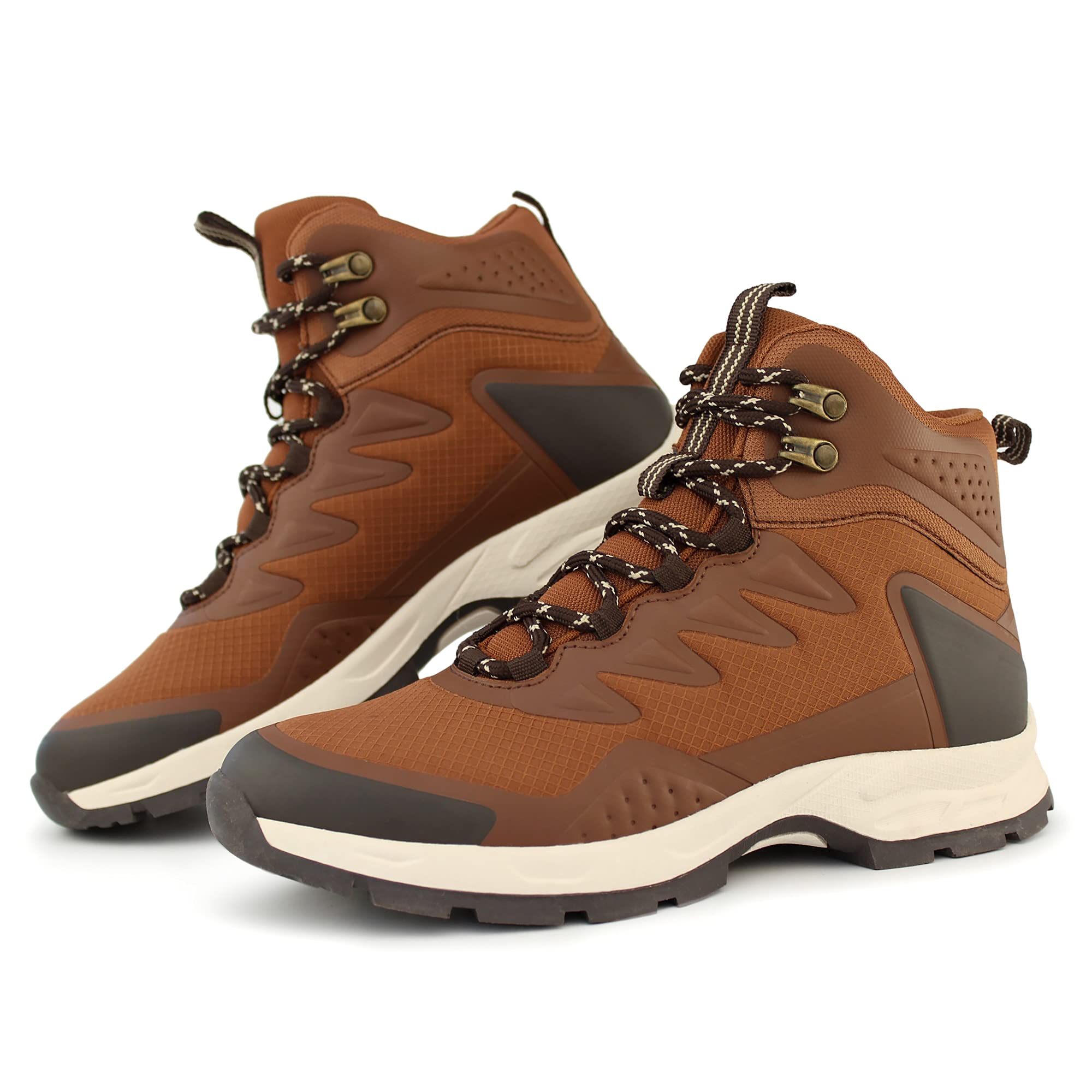 OUTVENTURE Women's Mid Lightweight Outdoor Hiking Boots,Brown PU,9 M US