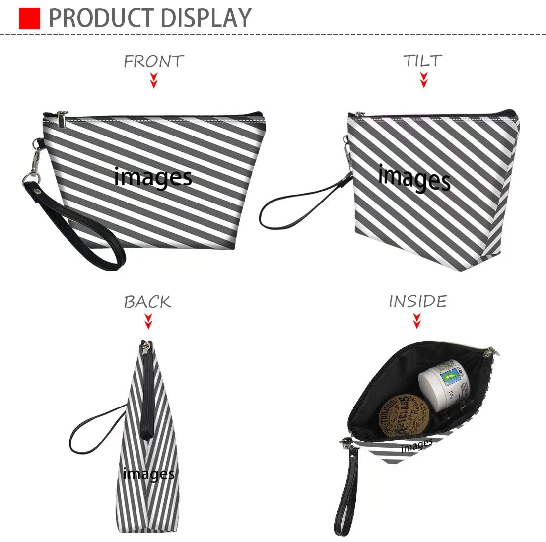 SEANATIVE Leather Makeup Bag Zipper Pouch Travel Cosmetic Organizer Red Rose Print Drawstring Backpack Sport Yoga String Bag 2Pcs