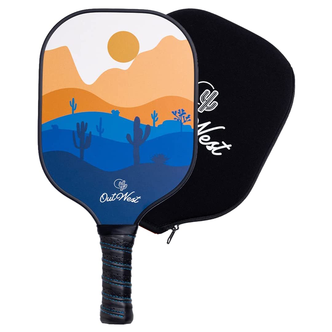 OutWest Sport Pickleball Paddle - Sunset | Graphite Carbon Face | Polypropelene Honeycomb Core | Cover Included | Out West Sport