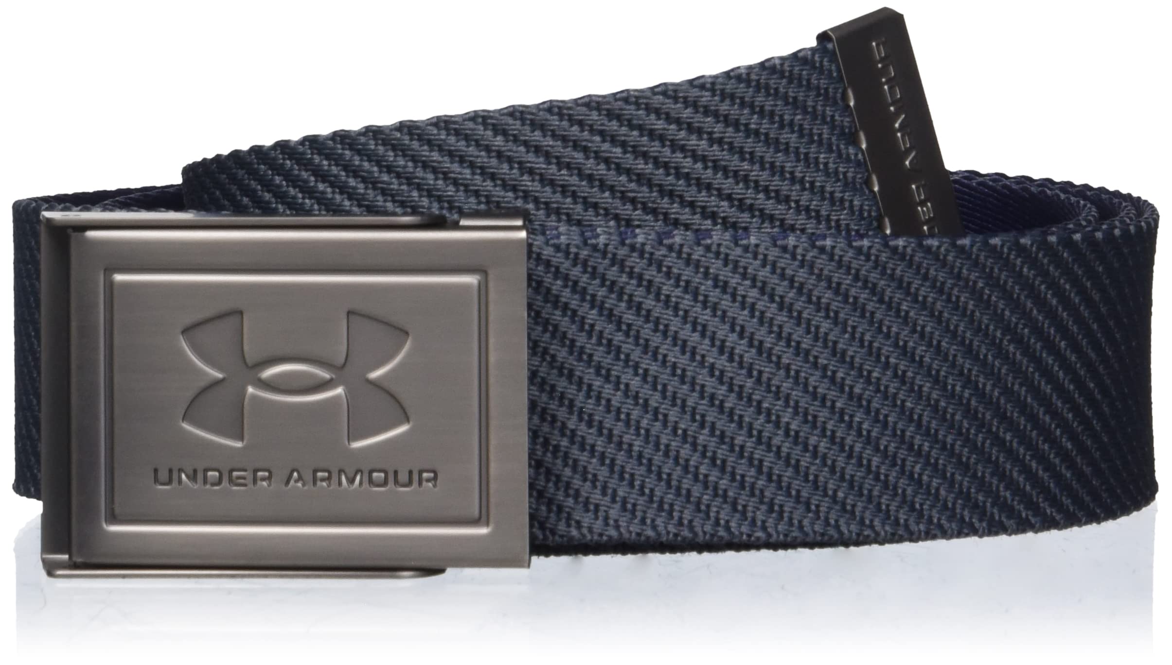Under Armour Men's Webbing Belt, (013) Pitch Gray/Midnight Navy/Silver, One Size Fits Most