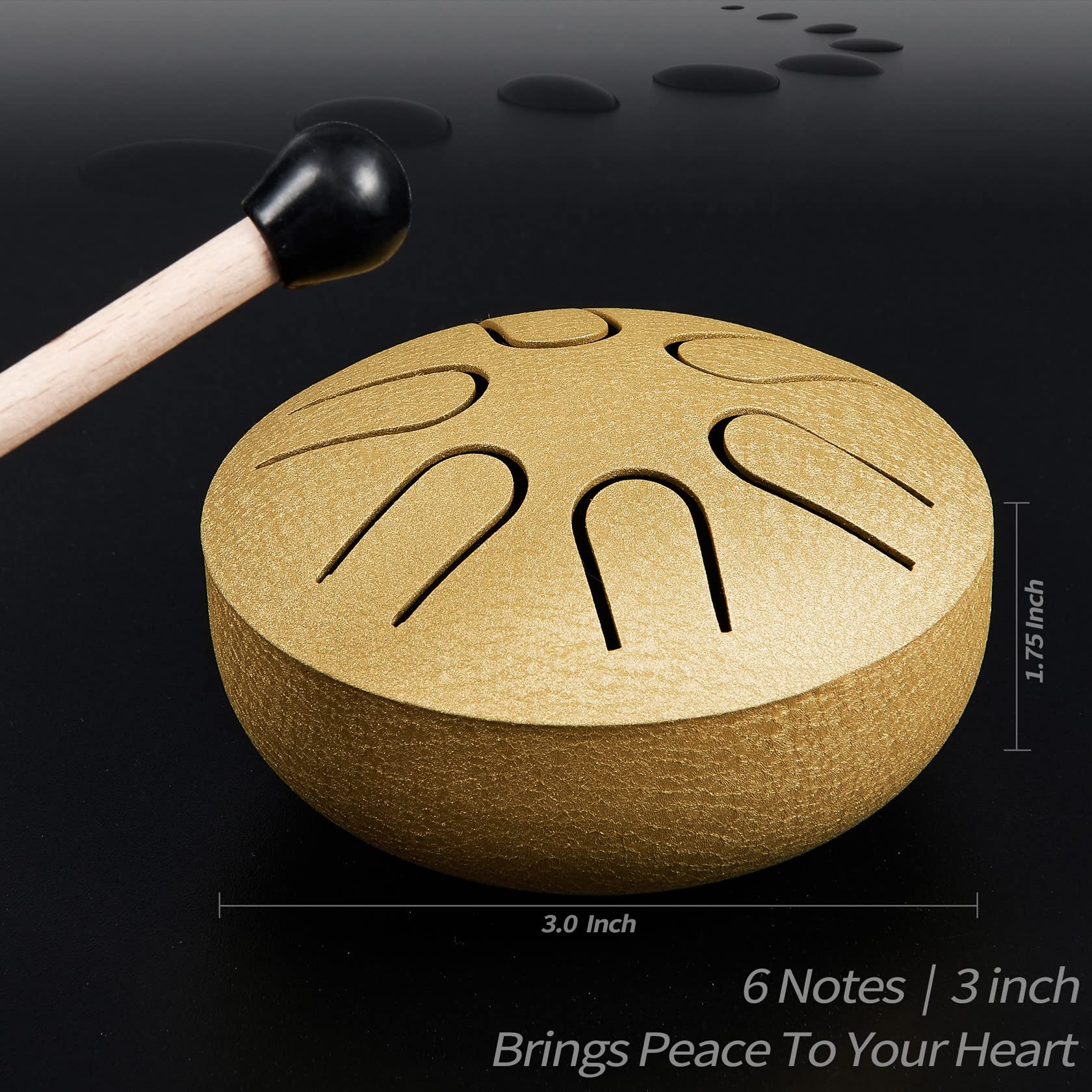 Steel Drum 3 Inch 6 Note Steel Tongue Drum Handpan Drum MiNi Instrument