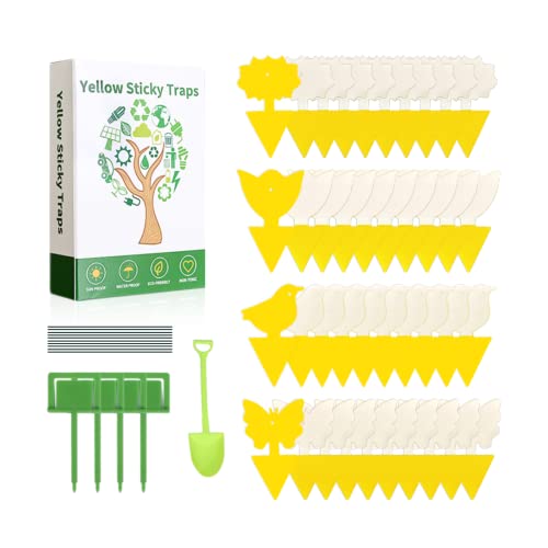 Yellow Sticky Trap for Gnats, 40 Pcs Fruit Fly Trap for Indoor House, Double Side Sticky Trap for Flying Plant Insect Like Fungus Gnat, Fruit Fly, Mosquito, White Fly
