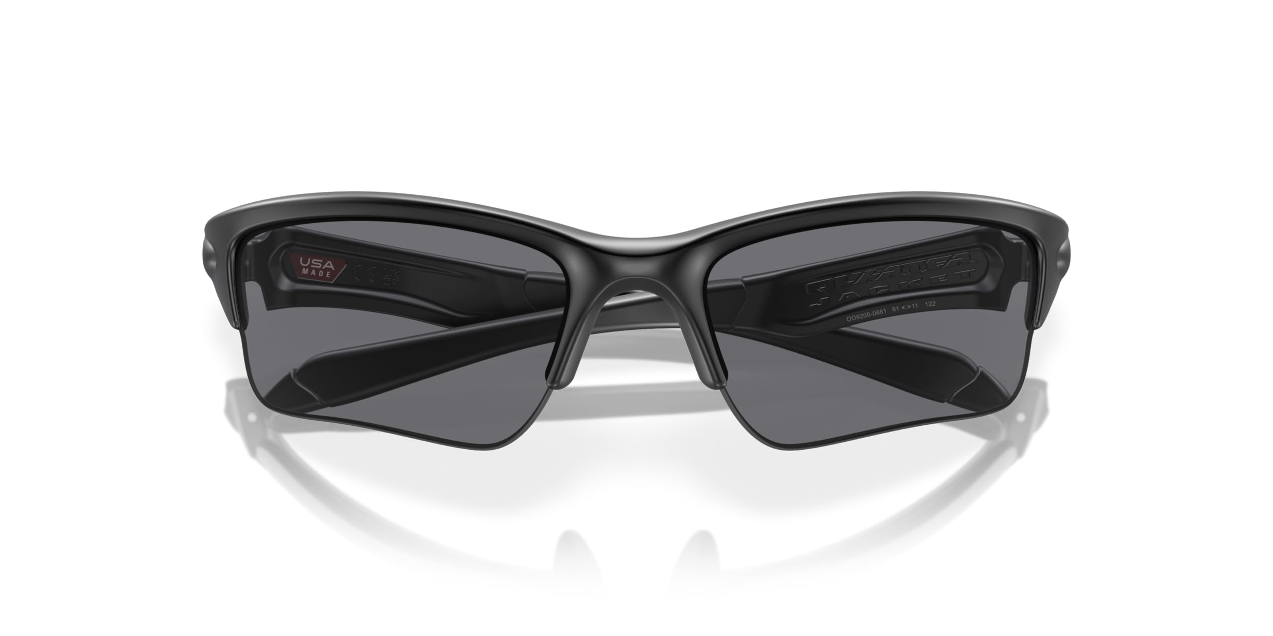 Oakley Men's OO9200 Quarter Jacket Rectangular Sunglasses, Matte Black/Grey, 61 mm