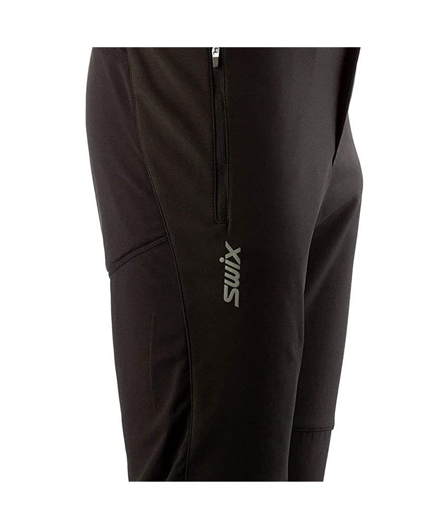 Swix Men's Corvara Softshell Classic Nordic Winter Sports Cross Country Skiing Pants, Black, Large