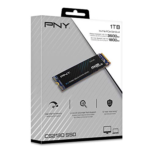 PNY CS2130 1TB M.2 PCIe NVMe Gen3 x4 Internal Solid State Drive (SSD), Read up to 3,500 - M280CS2130-1TB-RB