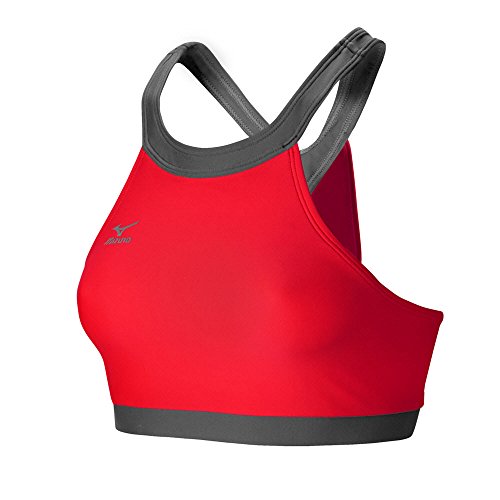 Mizuno Odyssey High Neck Beach Volleyball Top, Cherry/Charcoal, Small