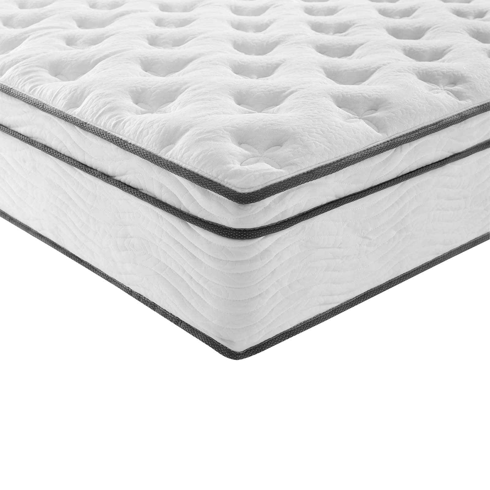Modway Jenna 14β Innerspring and Memory Foam King Mattress With Individually Encased Coils, White