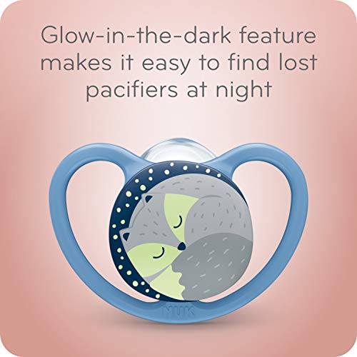 NUK Space Orthodontic Pacifier, 0-6 Months 2 Count(Pack of 1)