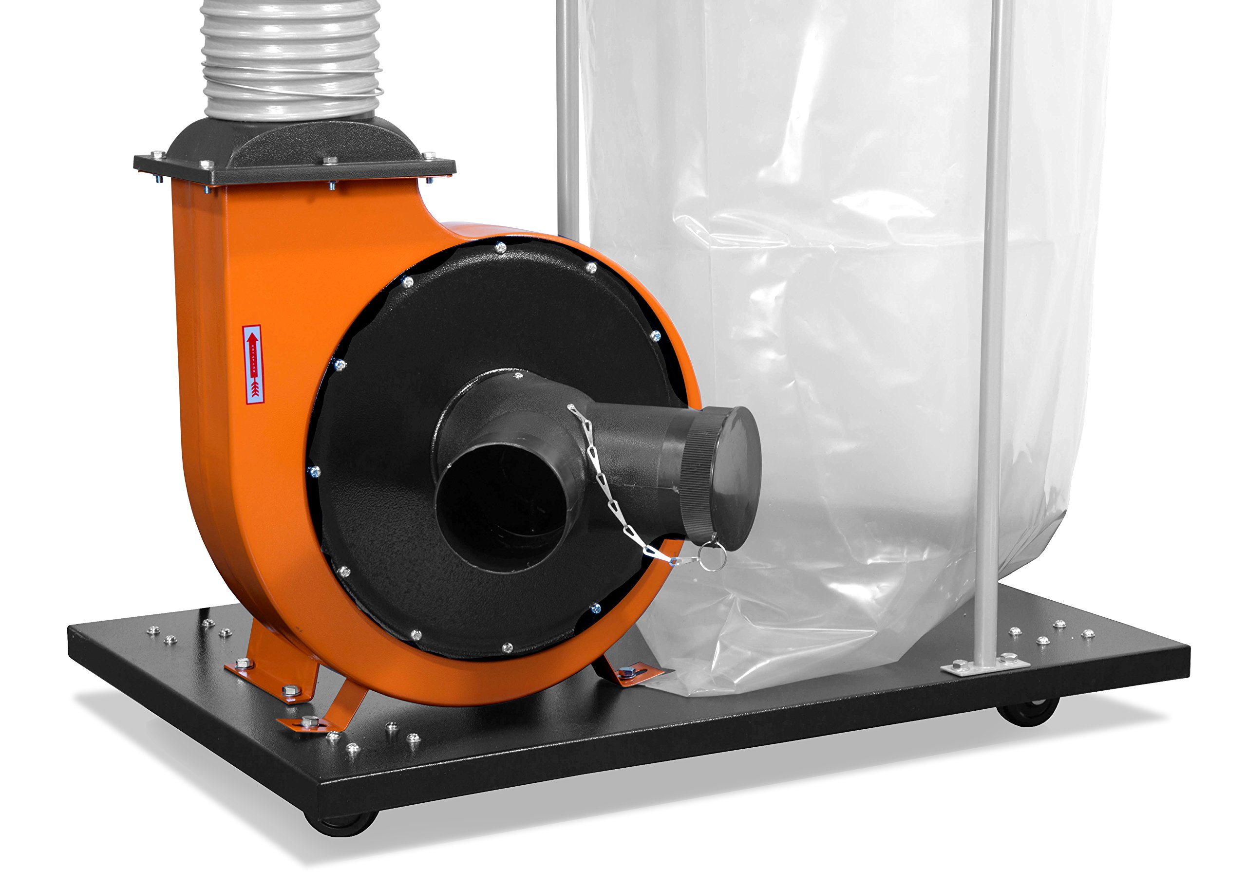 WEN DC1300 1,300 CFM 14-Amp 5-Micron Woodworking Dust Collector with 50-Gallon Collection Bag and Mobile Base , Black