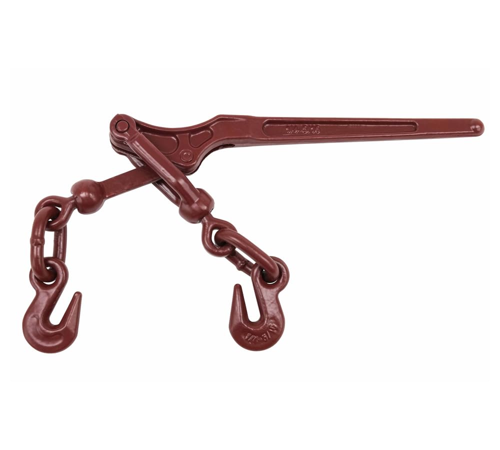 Mytee Products 3/8" Grade 70 Chain and Binder Kit | Includes (8) 3/8" - 1/2" G70 Lever Style Snap Binder & (8) 3/8" x 20' G70 Chain w/Grab Hooks | 5400 lbs Safe Load Limit for Truck & Flatbed Trailer