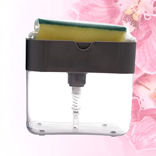 ONDIAN Soap Dish Hand Wash Dispenser Pump Caddy Manual Bottle Bracket in for Press Sink Soap with Sponge Without Liquid Washing Dispenser Countertop Lye Holder Dish Foam Pump Bottle Dispenser