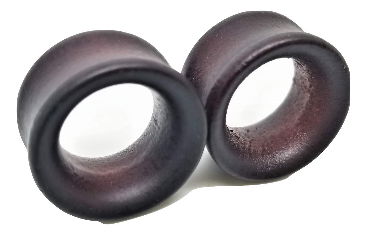 Organic Stained Bamboo Tunnel Ear Plugs - Double Flare Saddle - 7 Sizes - Pair - New (0 Gauge (8mm))