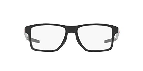 Oakley Men's Ox8143 Chamfer Squared Prescription Eyeglass Frames, Polished Black/Demo Lens, 54 mm