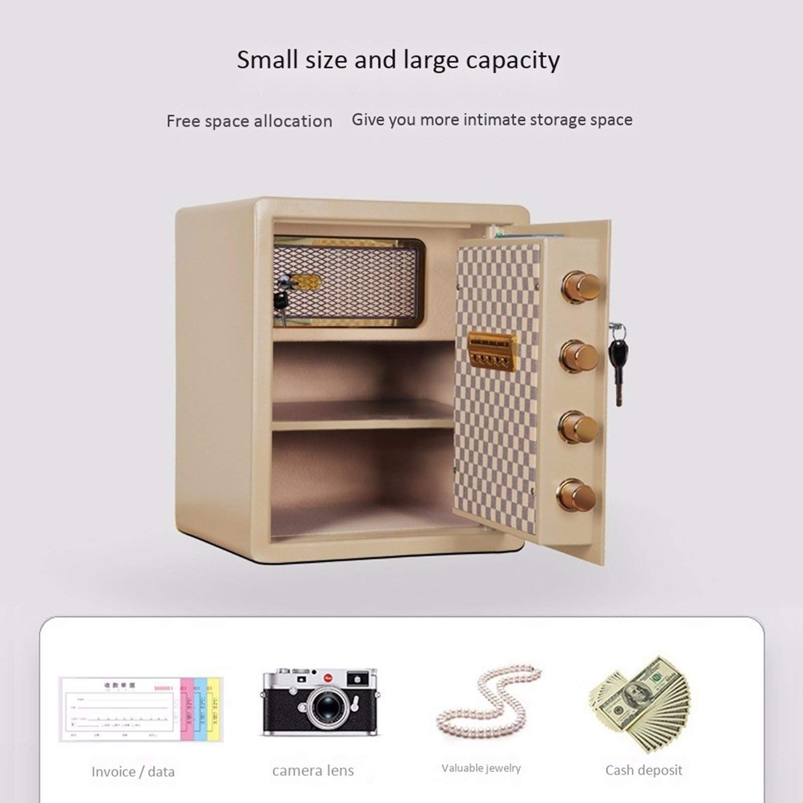 WELZIE Digital Security Safe Box, Large Home Electronic Keypad Safe, Security Safe Box, with Dial Special Own Interior Lock Box Safe, for Money and Document