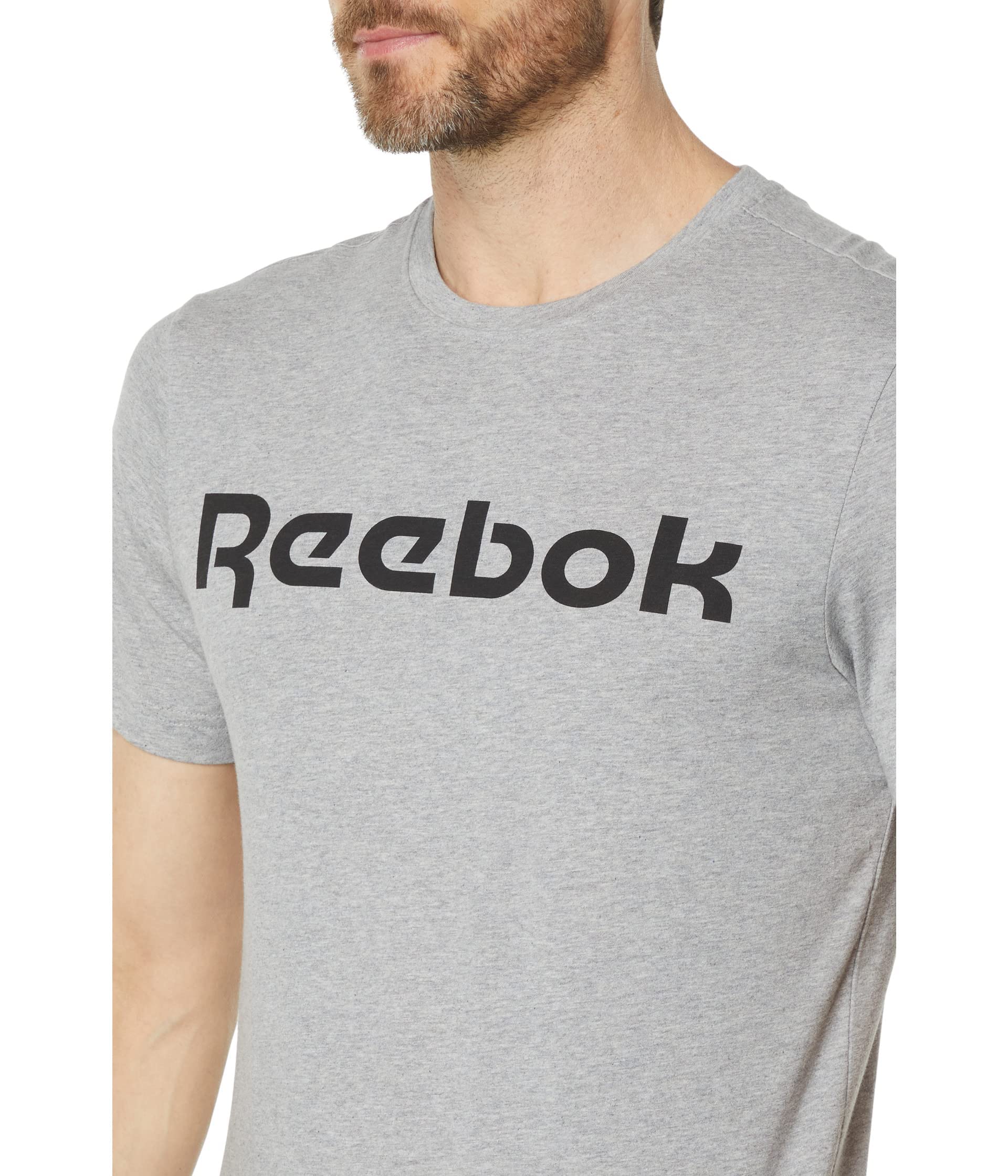 Reebok Men's Reebok Linear Logo T-shirt, medium grey heather, Small
