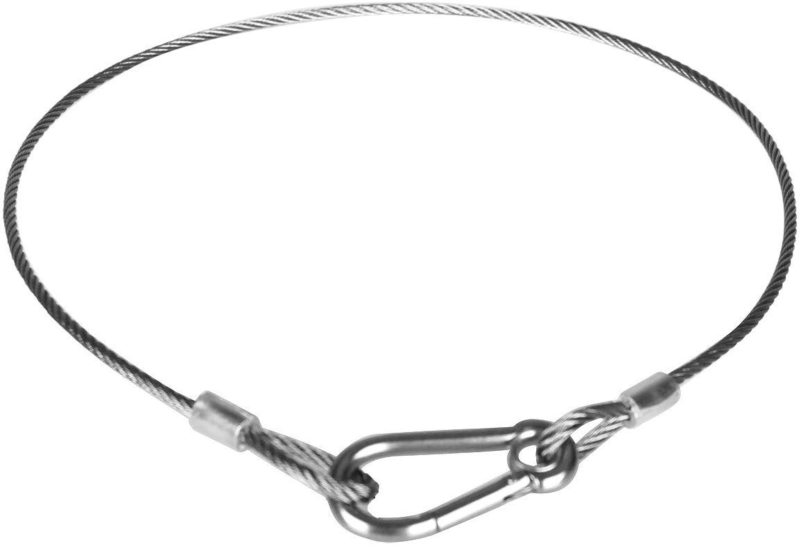 MOUNTAIN_ARK Safety Security 110lb. 25.5" Stainless Steel Cables for Stage Lighting (Silver 20 Pack) (Buckle End and Looped End)