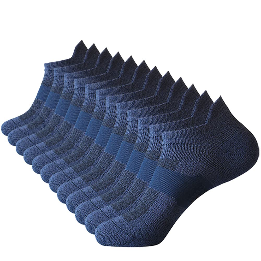 Virmoku Mens Multipack Athletic Running Ankle Socks For Men No Show Cut Casual Liner 100% Cotton Crew Socks