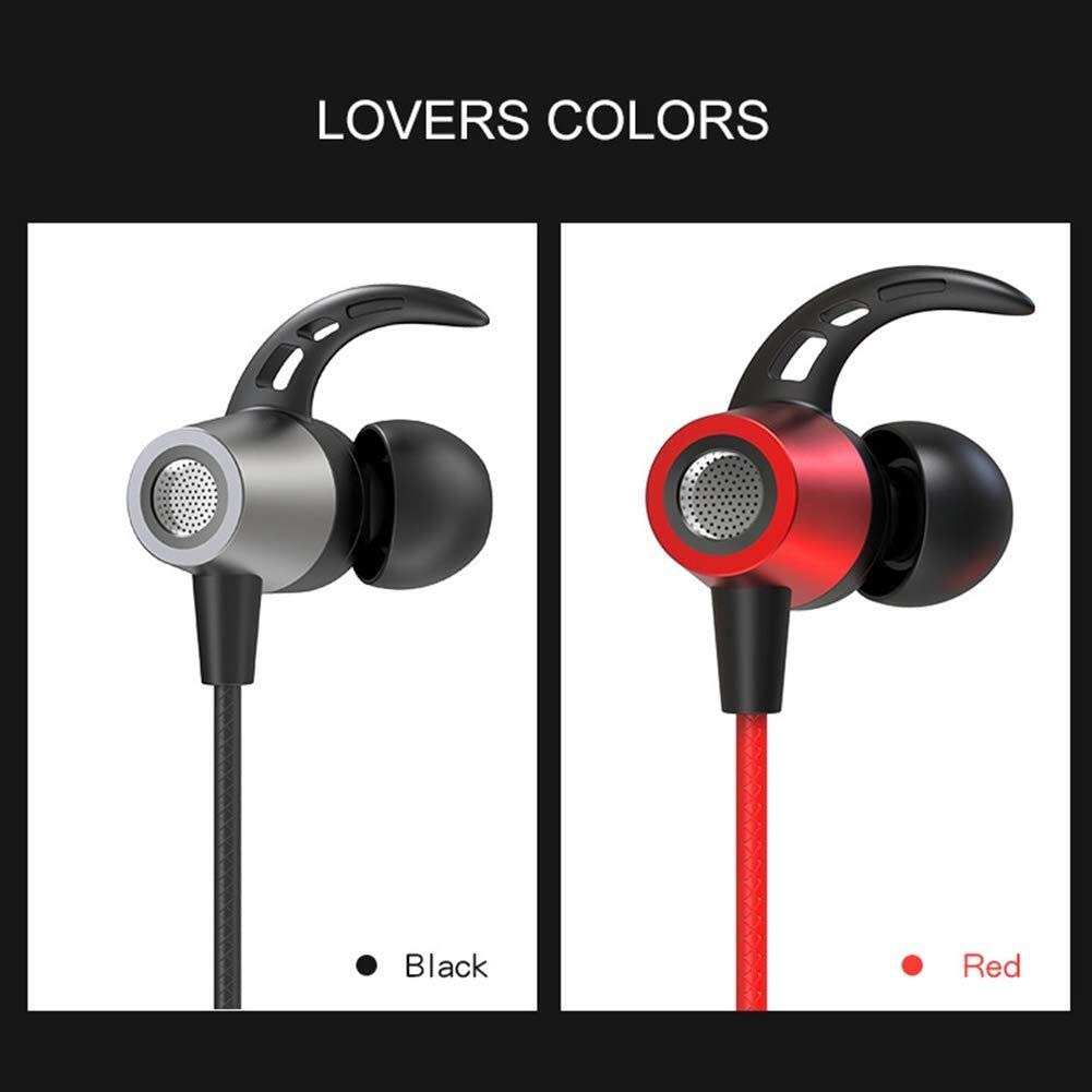 Raxinbang Headset Sports HiFi Sound in-Ear 3.5mm Wired Earphones Headphones Phone Headset for Running Gaming (Red/Silver Grey) (Color : Silver Grey)