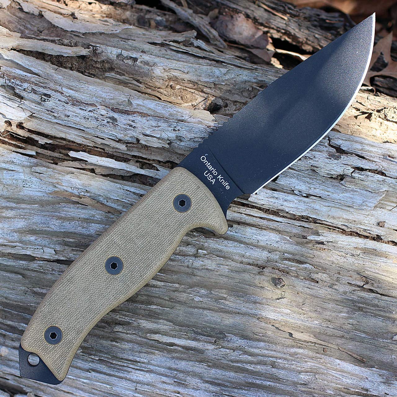 Ontario Knife Company 8667 RAT-5, Plain Edge with black Nylon Sheath, One Size