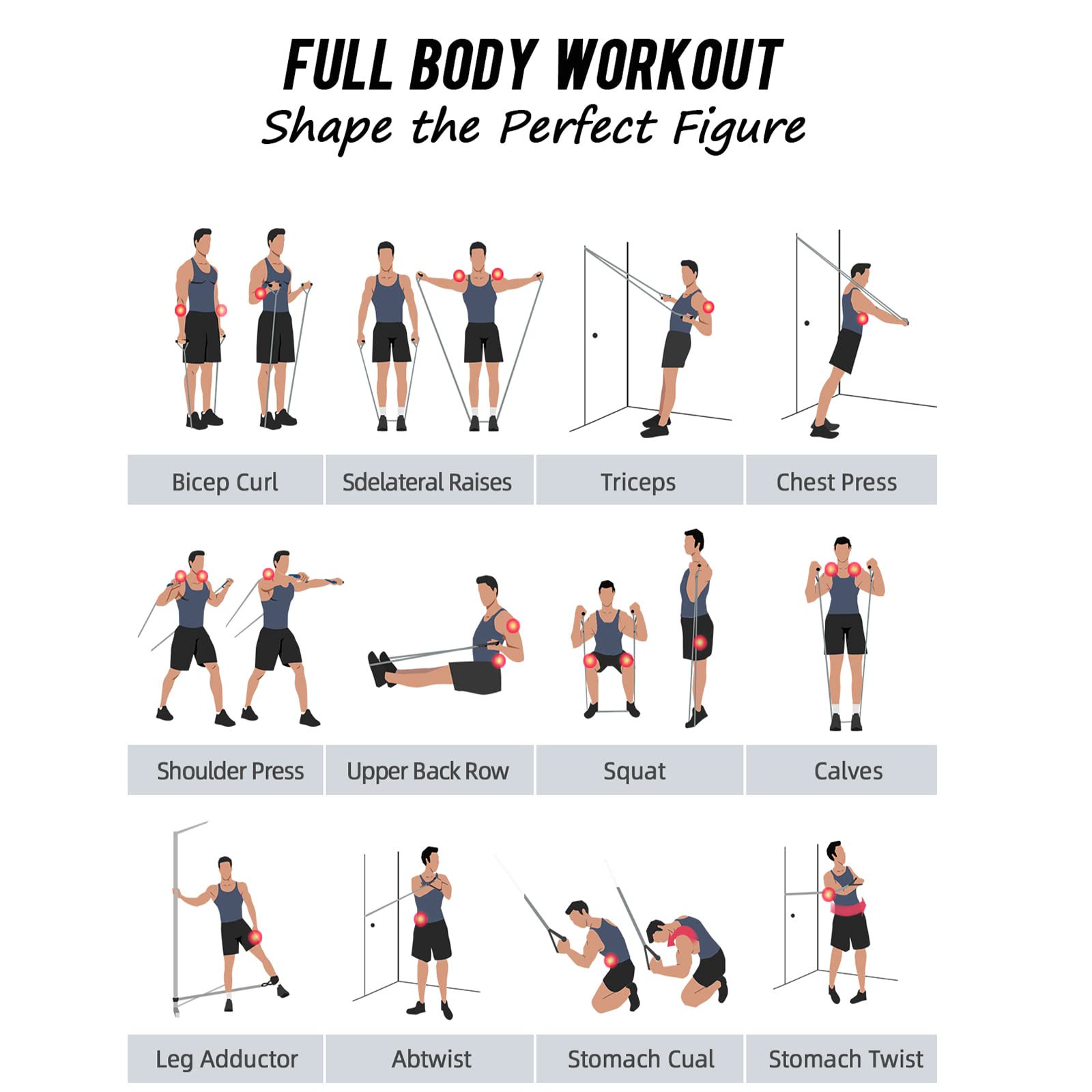 NITEEN 310lb Heavy Duty Resistance Bands Set for Home Workout Effective Exercise Bands for Full-Body Workout, Physical Therapy,Resistance Bands with Handles, Door Anchor, Legs Ankle Straps