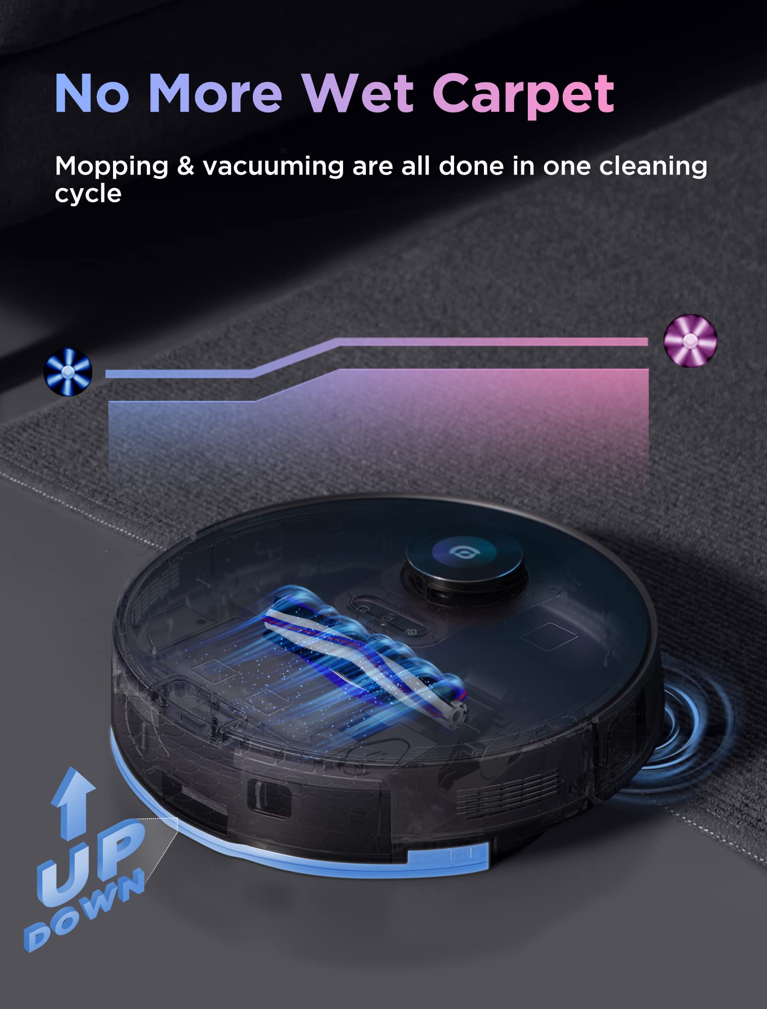 OBODE Robot Vacuum and mop Combo, 4000Pa Suction, LDS Navigation, Robotic Vacuum Cleaner with Carpet Detection, 180mins Runtime, Perfect for Pet Hair, Compatible with APP/Alexa, A8