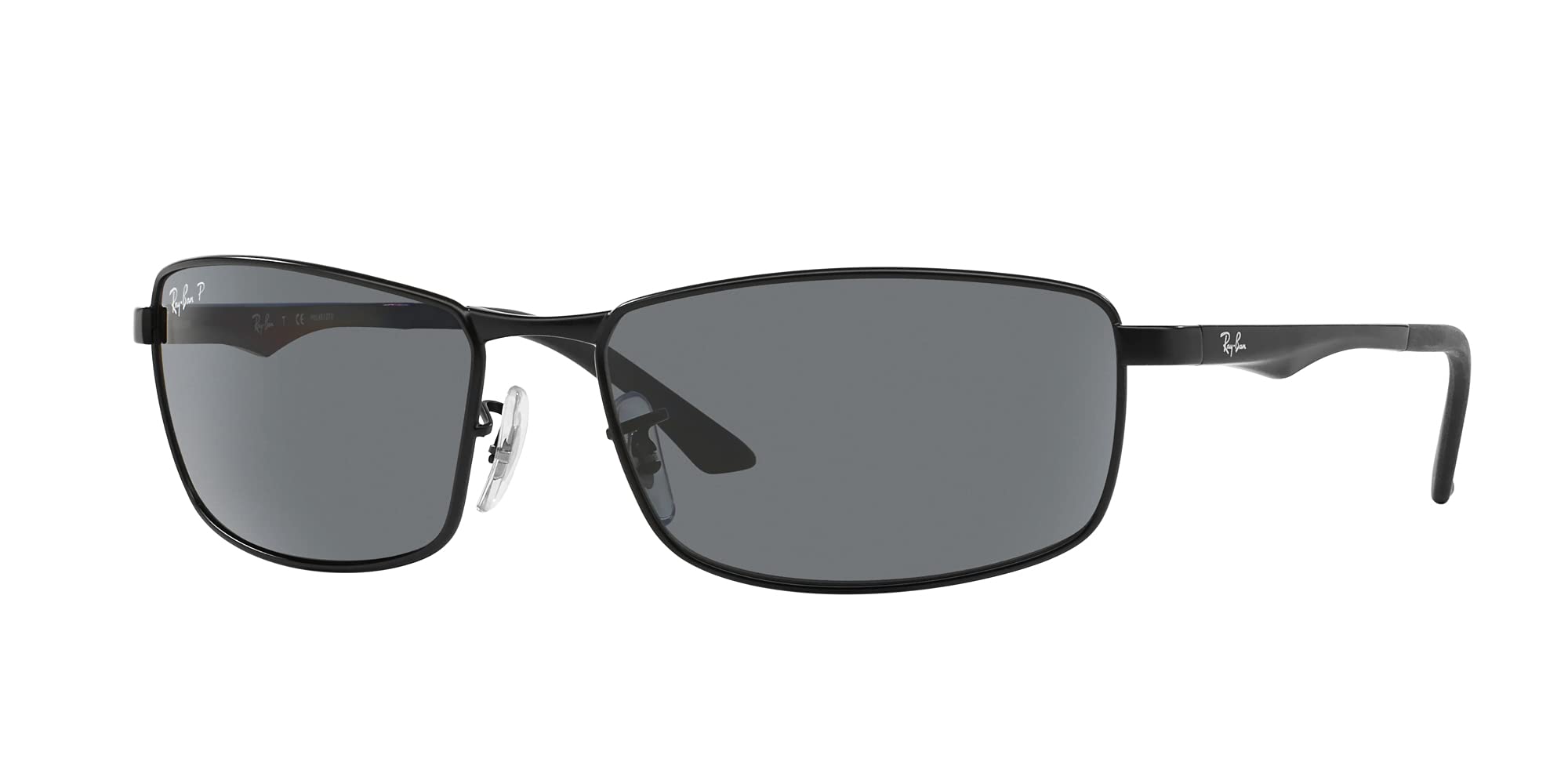 Ray-Ban RB3498 Sunglasses + Vision Group Accessories Bundle (Matte Black/Grey Polarized (006/81), 61, Millimeters)