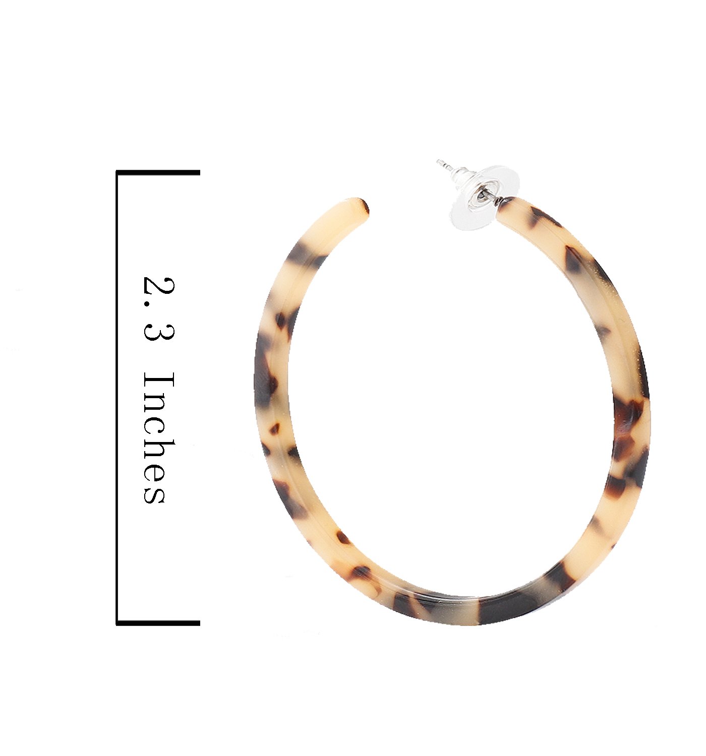 PHALIN Acrylic Hoop Earrings Tortoiseshell Acrylic Earrings Geometric Resin Earring Studs for Women (A Leopard)