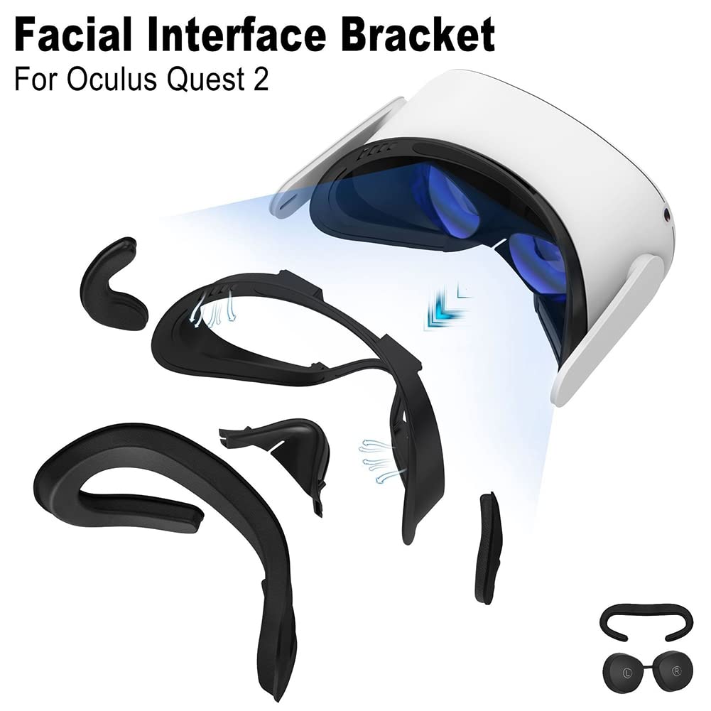 Synpinya VR Facial Interface and Foam Replacement Set Compatible with Removable Facial Interface,Anti-Leakage Nose Pad