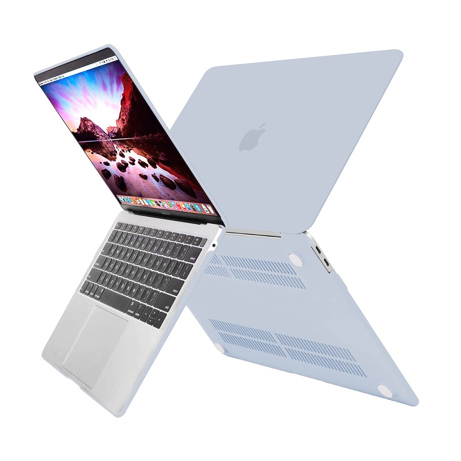 MOSISO Compatible with MacBook Air 13 inch Case 2022 2021 2020 2019 2018 Release A2337 M1 A2179 A1932 Retina Display with Touch ID, Plastic Hard Shell Case & Keyboard Cover Skin, Baby Blue