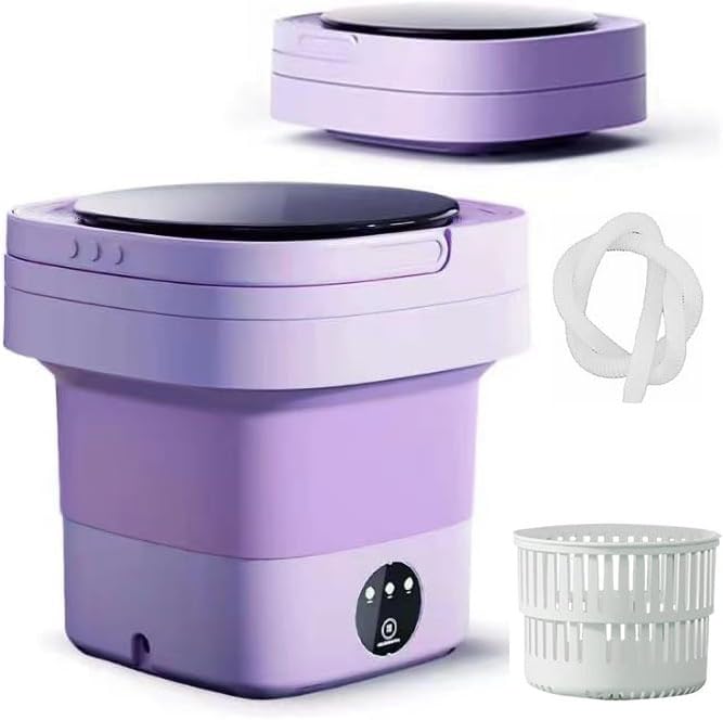 Portable Washing Machine with Disinfection and sterilization, Small Washing Machine Foldable for Underwear,Baby Clothes,or Small Items,Suitable for Apartments, Dormitories,Camping,Travel,Lavender