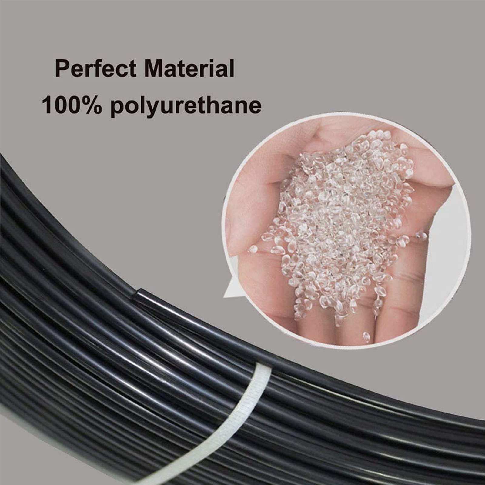Pneumatic Air Line 1/4'' Od, 32.8FT Nylon Tubing Black Air Hose Line for Air Brake System,Air or Fluid Transfer (1/4'' OD)