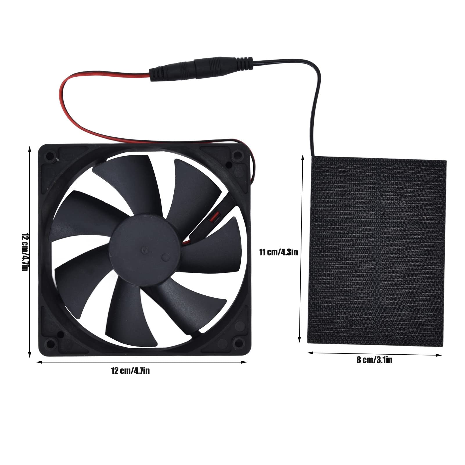 Yosoo 3W Portable Solar Fan, Ventilation Fan Kit with Solar Panel, Automatic Control Fan for Dog Chicken House Quietly Cools and Ventilates