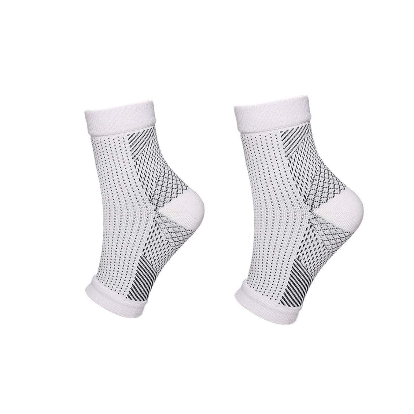 Soothesocks for Foot,Heelsium Pain Relief Socks,Ankle Brace Compression Support,Compression Socks for Women,Medical Athletic Calf Socks for Injury Recovery & Pain Relief (Medium, White/2Pair)