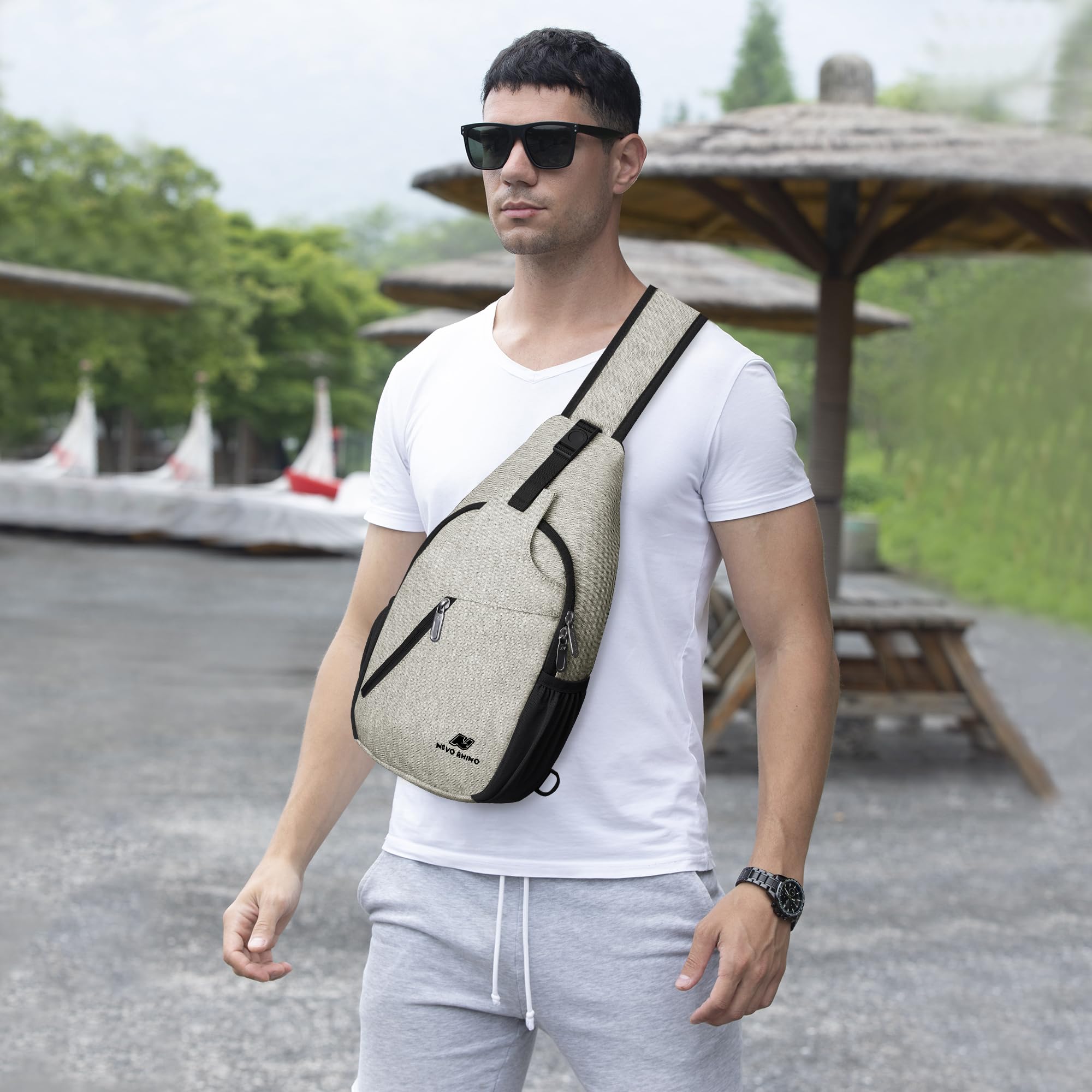 N NEVO RHINO Sling Backpack Multipurpose Crossbody Bag Sling Bag Daypack Shoulder Bag for Travel Hiking