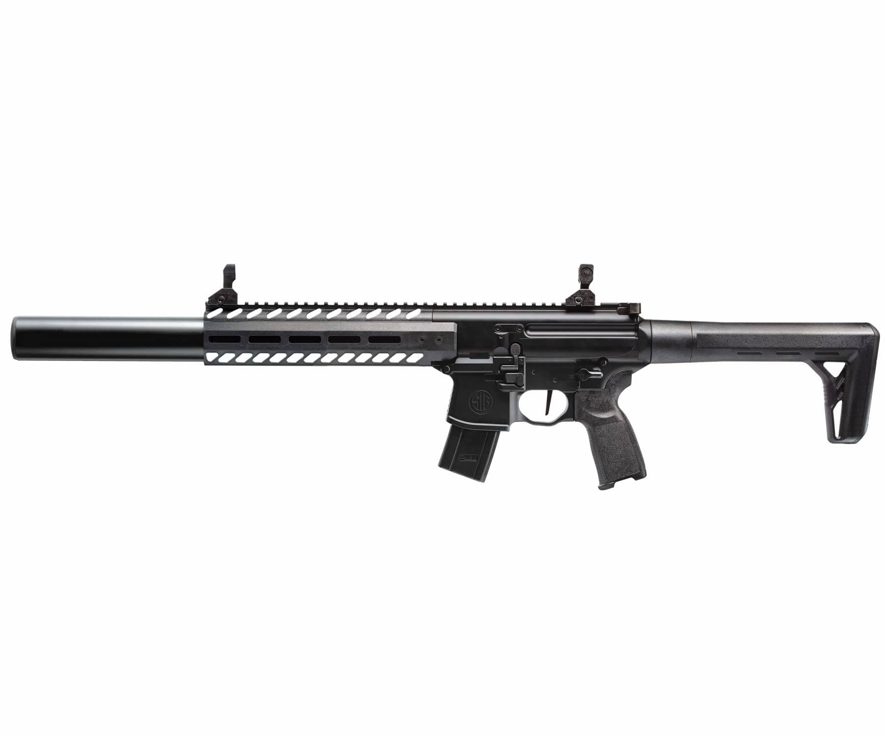 Sіg Sаuеr MCX Air Rifle, MCX GEN 2, .177 Caliber Pellet, 30 Round, Semi-Automatic Black with Wearable4U 2x90gr CO2 Tanks and Pack of 500 Airgun Pellets Bundle