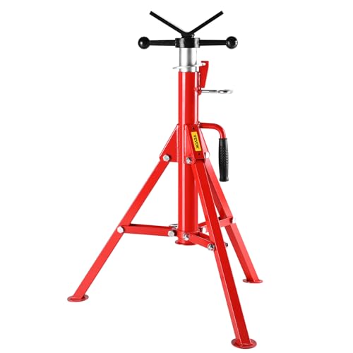 Mophorn V Head Pipe Stand Adjustable Height 28-52 Inch, Jack Stands 2500 LB. Capacity,Folding Portable 1/2 to 12 Inch Supporting,Steel