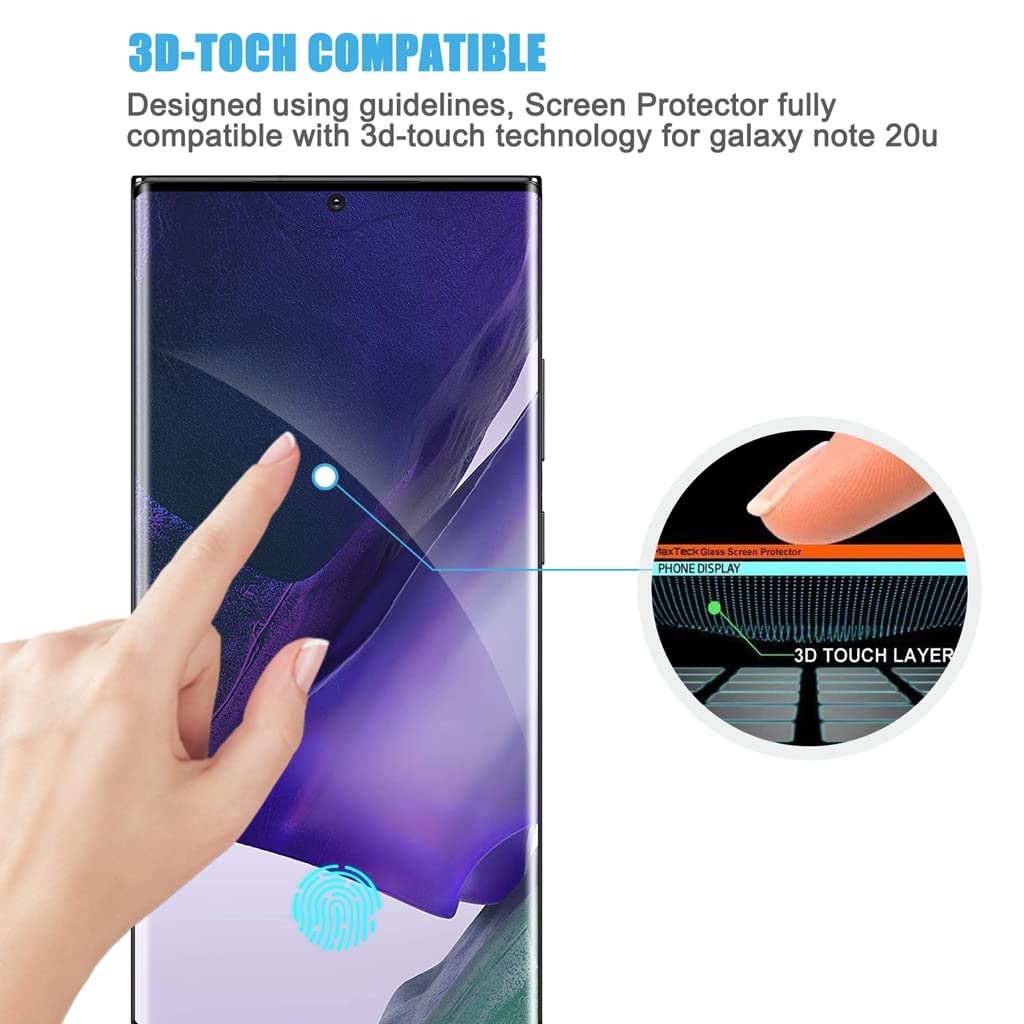 OttarScreen Galaxy Note 20 Screen Protector, 3 Pack Tempered Glass Screen Protector【3+1 Pack 】With 1 Pack Camera Lens Protector, Compatible Fingerprint, 3D Glass 9H Hardness Tempered Glass Screen Protector for Samsung Galaxy Note 20 5g