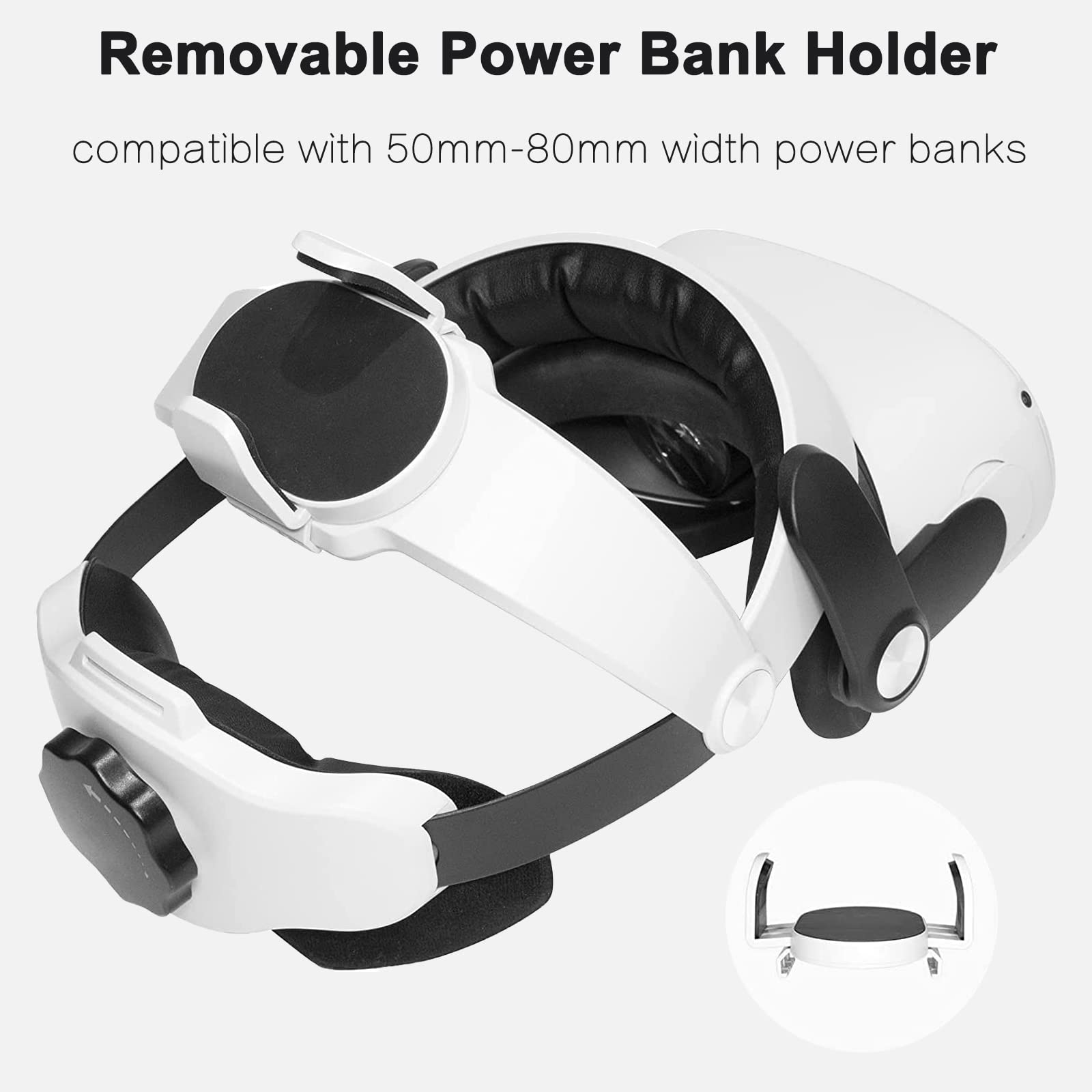 Unido VR Accessories for Oculus Quest 2- Comfort Egnormic Design Elite HeadStrap with External Battery Holder