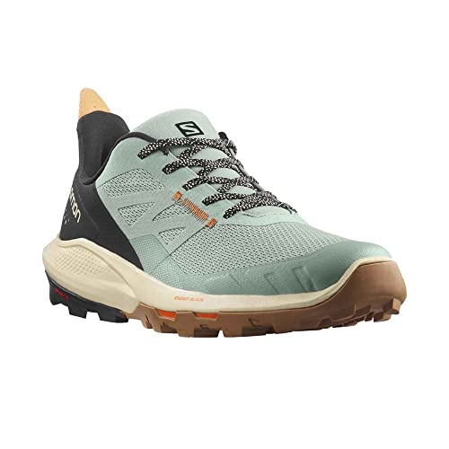 Salomon Men's OUTPULSE Hiking Shoes for Men, Wrought Iron/Bleached Sand/Vibrant Orange, 10.5