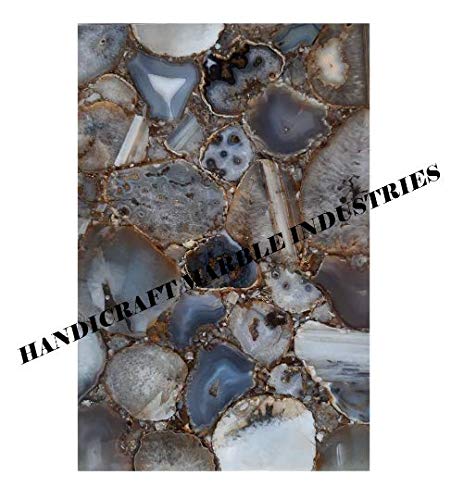 Wild Agate Stone Rectangular Table Top, Rectangle Natural Agate Table Top, Agate Stone Table Home Decor 24" X 36" Inch, Piece Of Conversation, Family HeirLoom