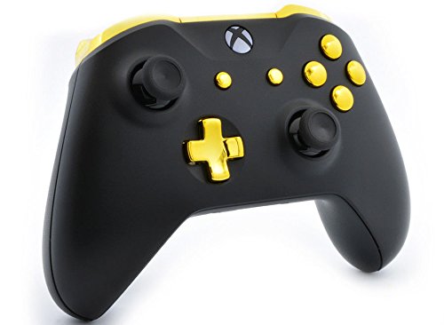 MODDEDZONE Custom Wireless UNMODDED Controller for Xbox One S/X and PC with Exclusive and Unique Designs - The Perfect Gaming Gift for Enthusiasts, Expertly Crafted in the USA - Black/Gold