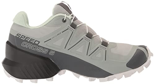 Salomon womens Salomon Women's Speedcross 5 for Women Trail Running Shoe, Wrought Iron/Spray/White, 9.5 US