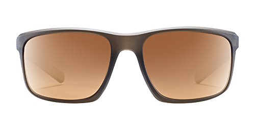 Native Eyewear Wells Polarized Rectangular Sunglasses, Matte Brown Crystal/Bronze Reflex, 58 mm